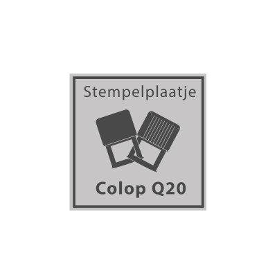 Stempelplaatje Colop Printer Q20. Tekstplaatje Colop Q20.